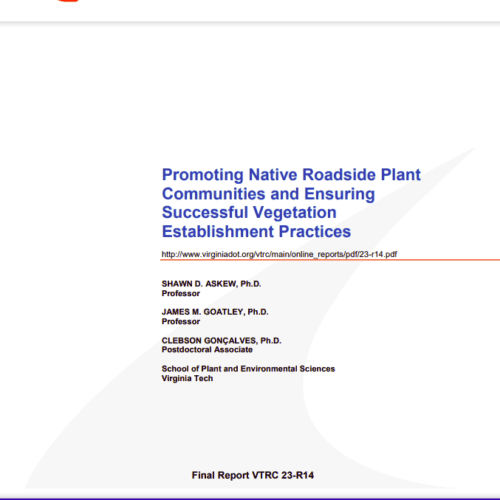 Promoting Native Roadside Plant Communities and Ensuring Successful ...