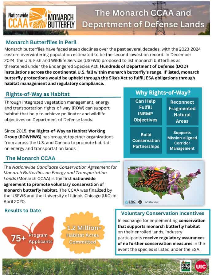 Monarch CCAA DOD Initiative Flyer - Rights-of-Way as Habitat Working Group